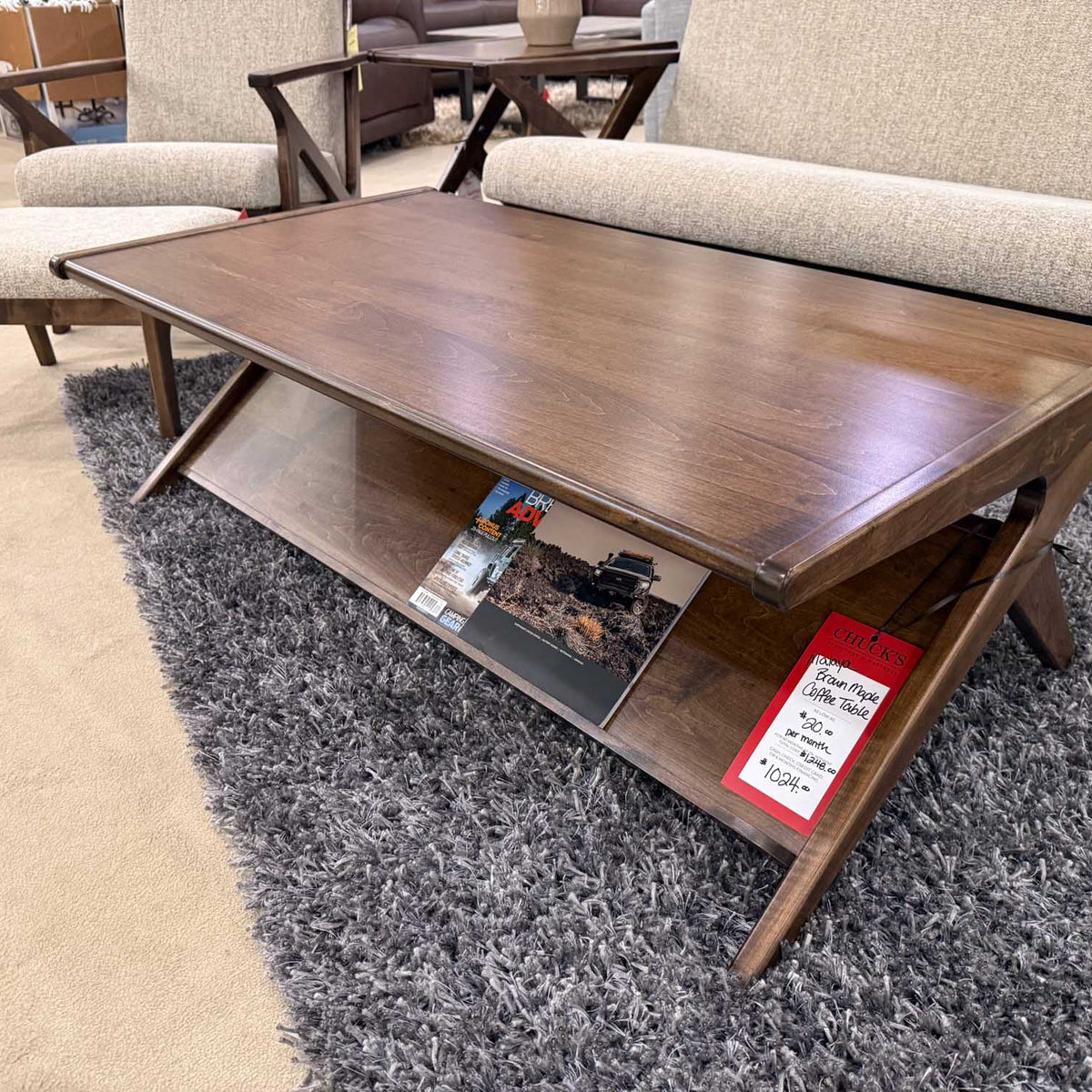 Brown Maple Malaya Coffee Table – Chuck's Furniture